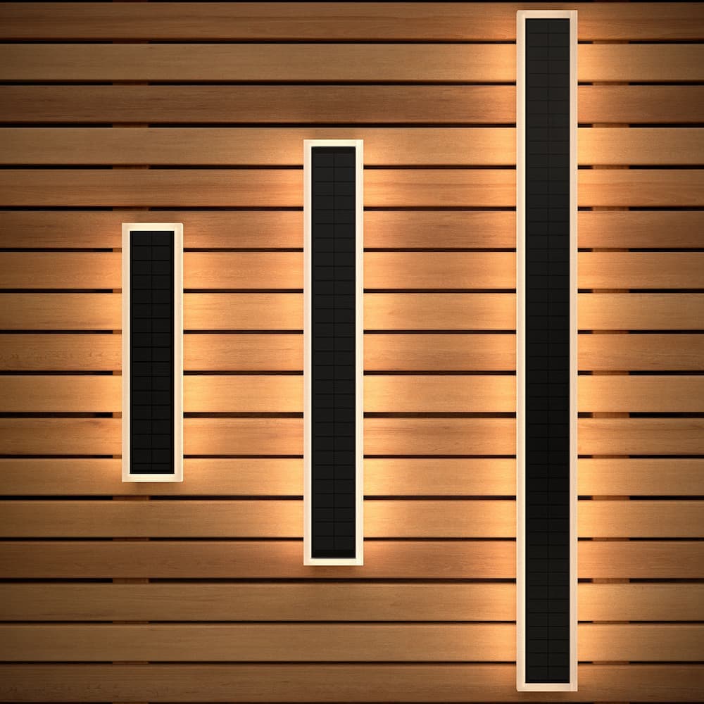Halo Rectangle Solar Wall Light Warm White and White 30cm: Solar Lights ...