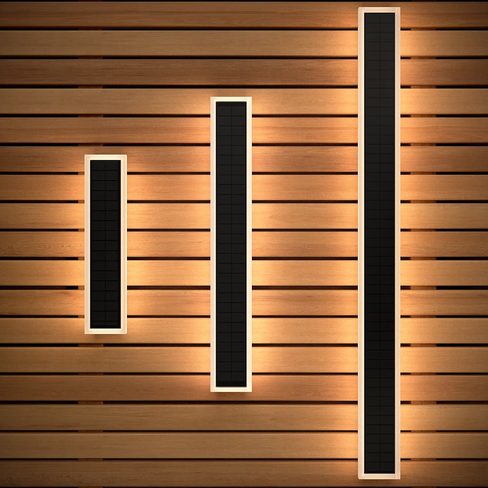 Halo Rectangle Solar Wall Light Warm White and White 30cm: Solar Lights ...